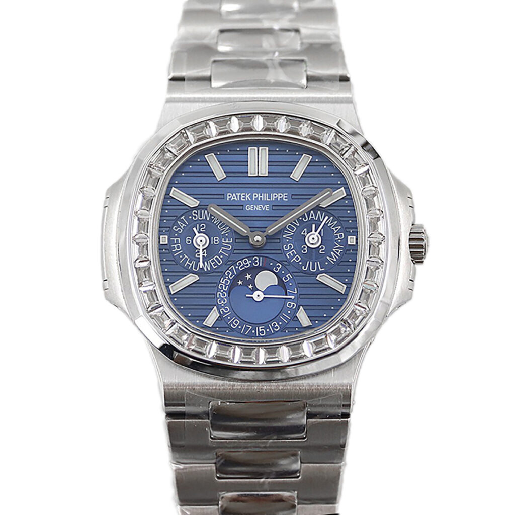 Nautilus 5740 Blue Dial with Diamond Bezel in Steel - Dealer Clocks